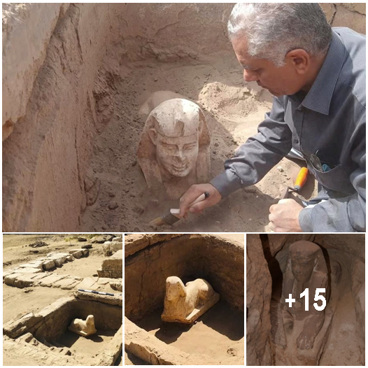 Sphinx statue with a 'smiley face and two dimples' is unearthed in ...